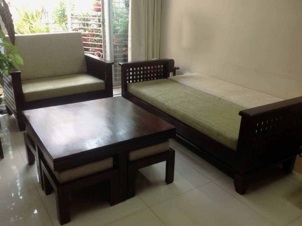 Four Square Wooden sofa - Rightwood